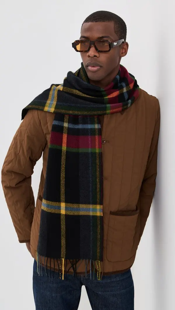 Nicholas Daley Tartan Scarf In Night Tartan - 40% Off | Editorialist